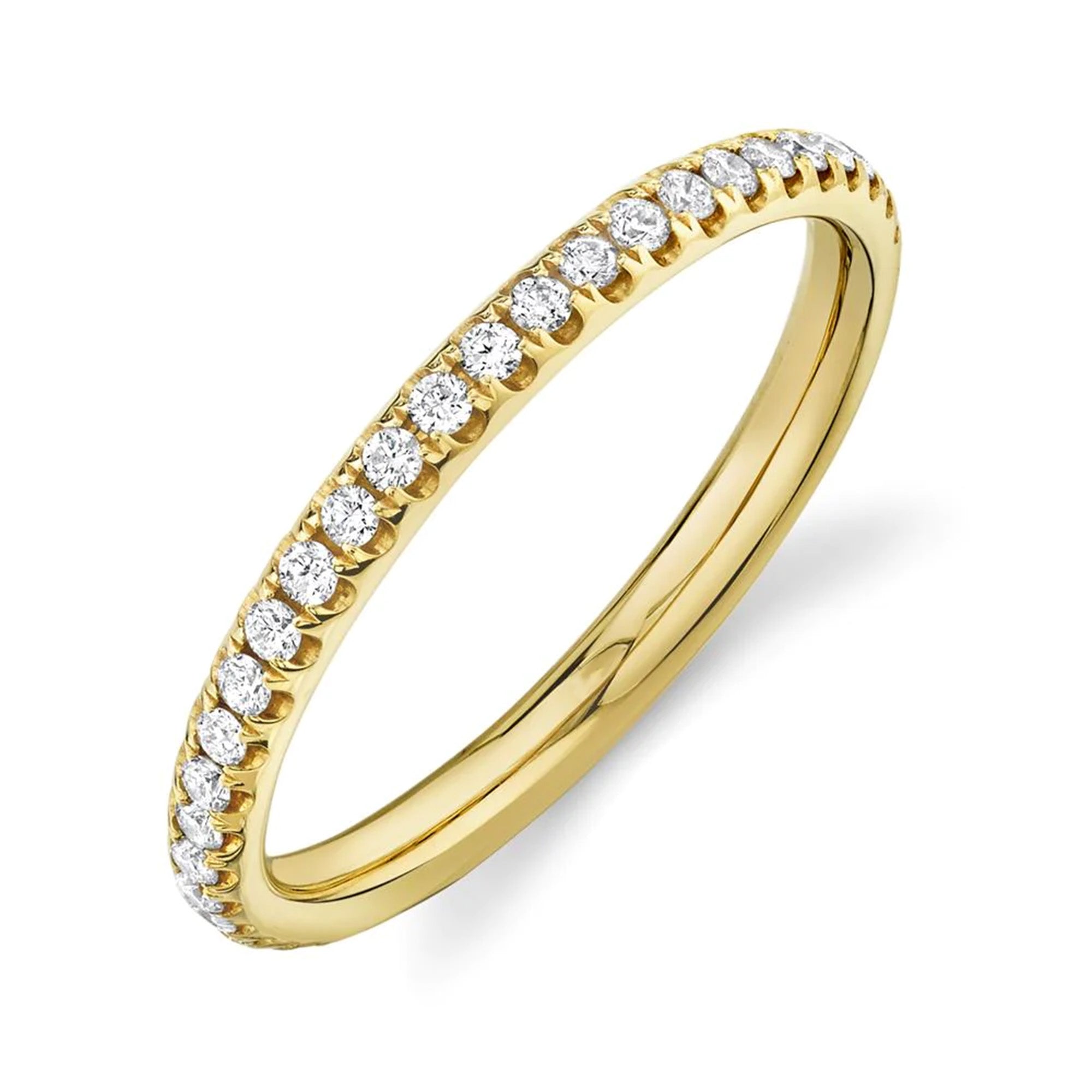 Thin Diamond Eternity Band in 14K Yellow Gold