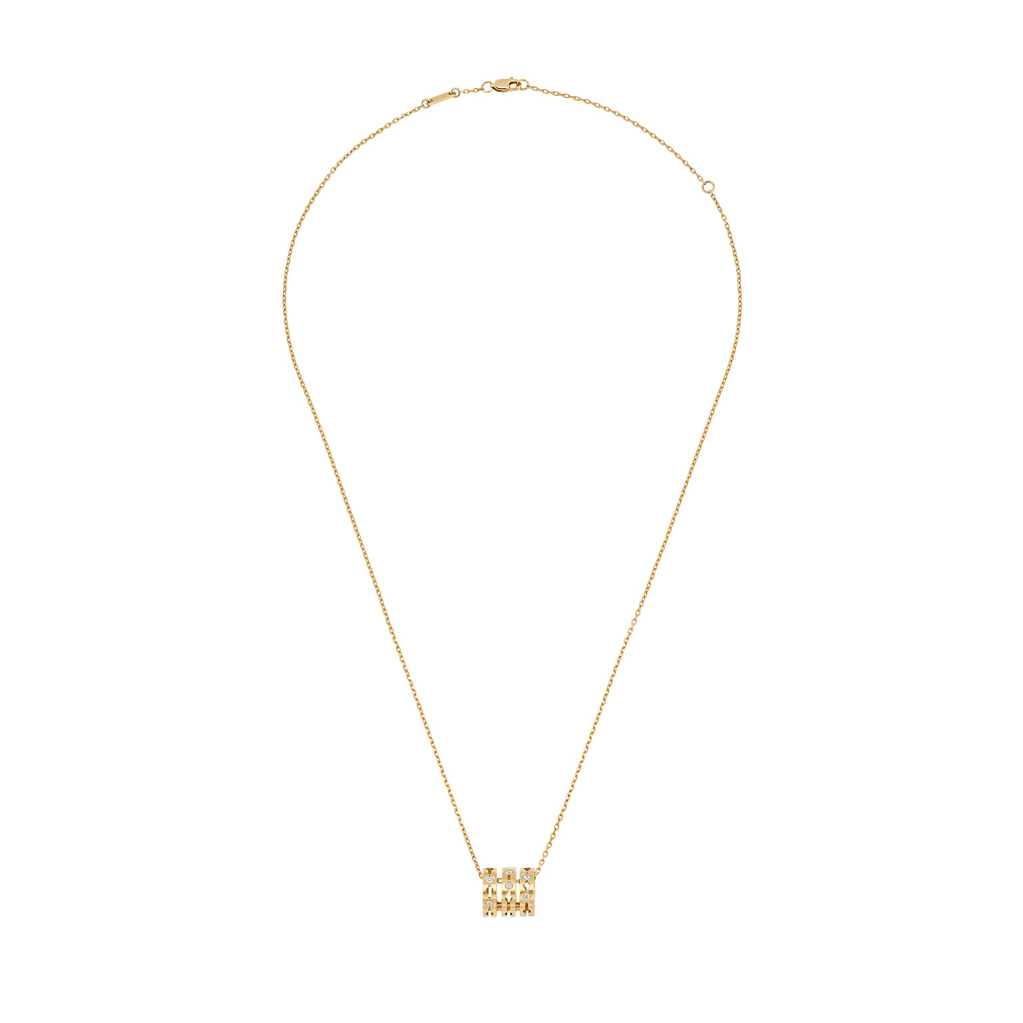 18K Yellow Gold 17" Diamond Pulse Necklace