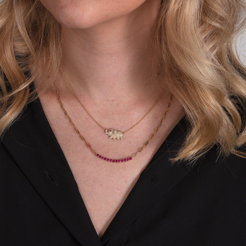 14K GOLD AND RUBY NECKLACE