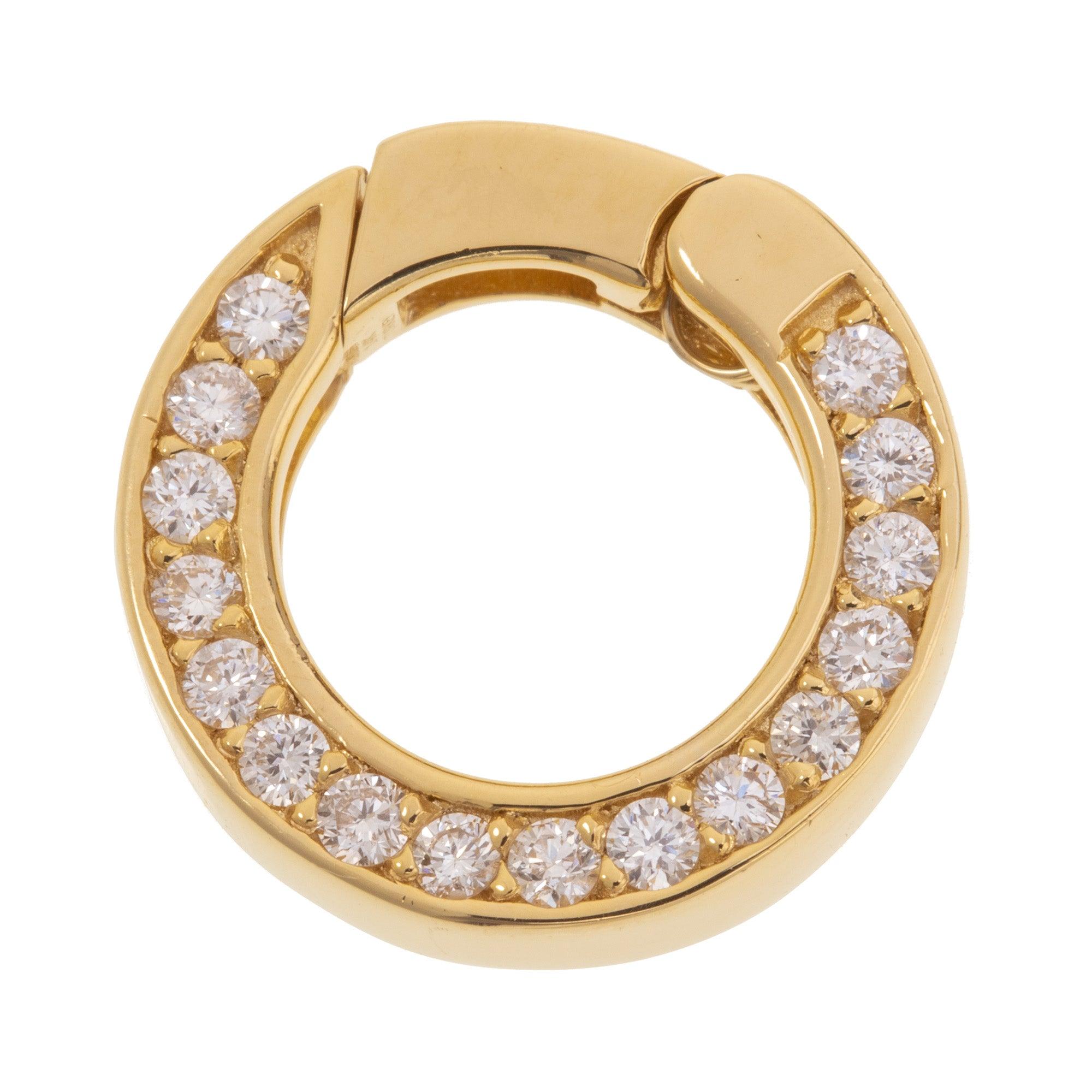 14K GOLD DIAMOND ROUND PUSHER CLASP