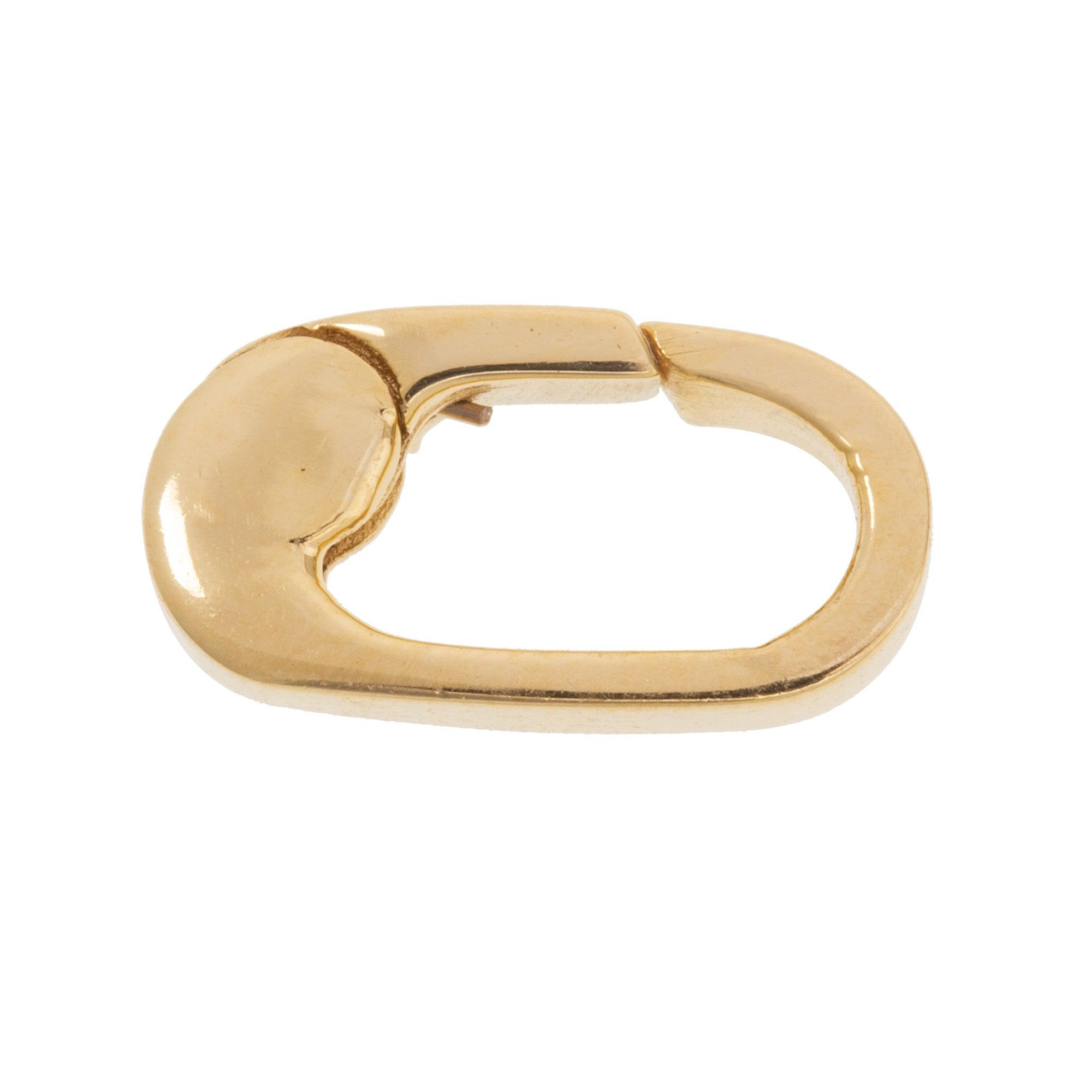 14K Yellow Gold Mini Oval Push Clasp