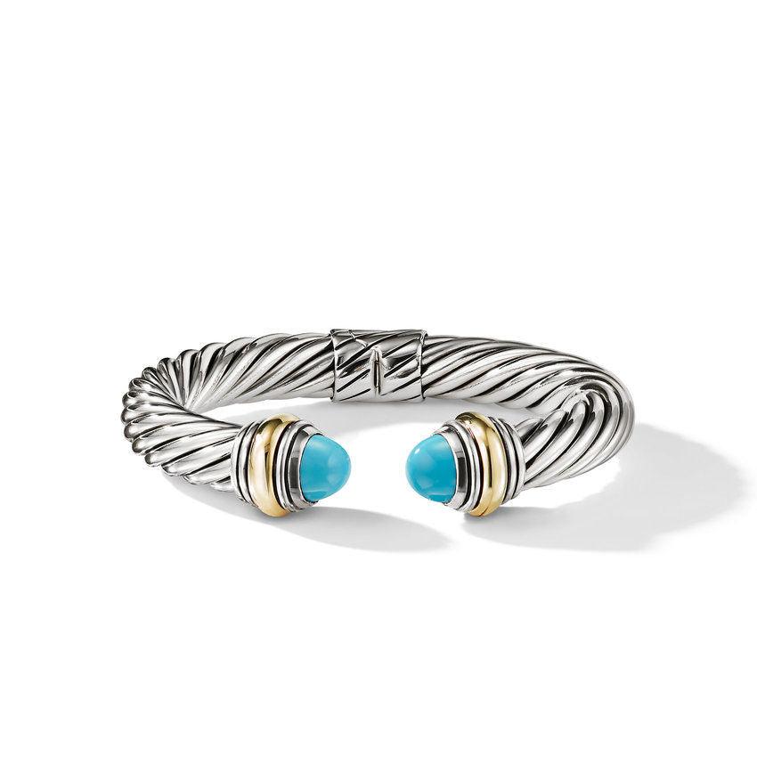 CABLE CLASSICS BRACELET WITH TRUPUOISE AND 14K GOLD