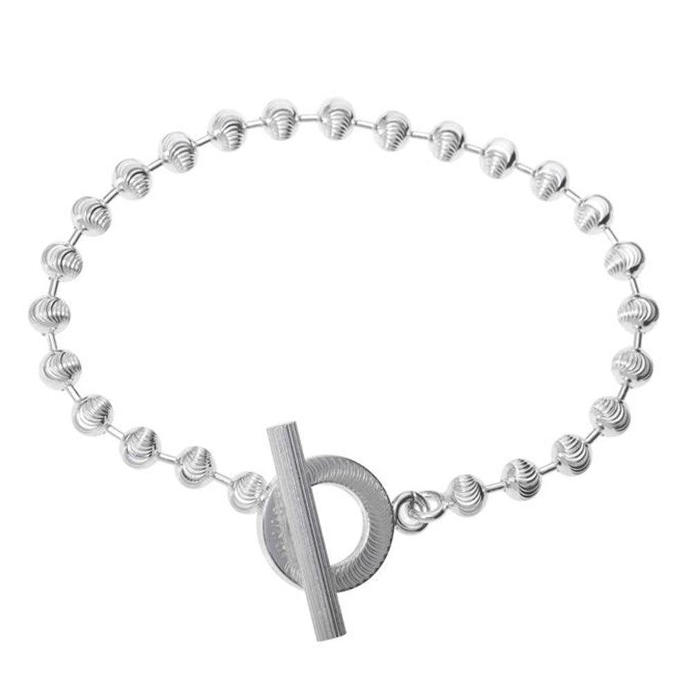 SILVER BOULE BALL TOGGLE BRACELET